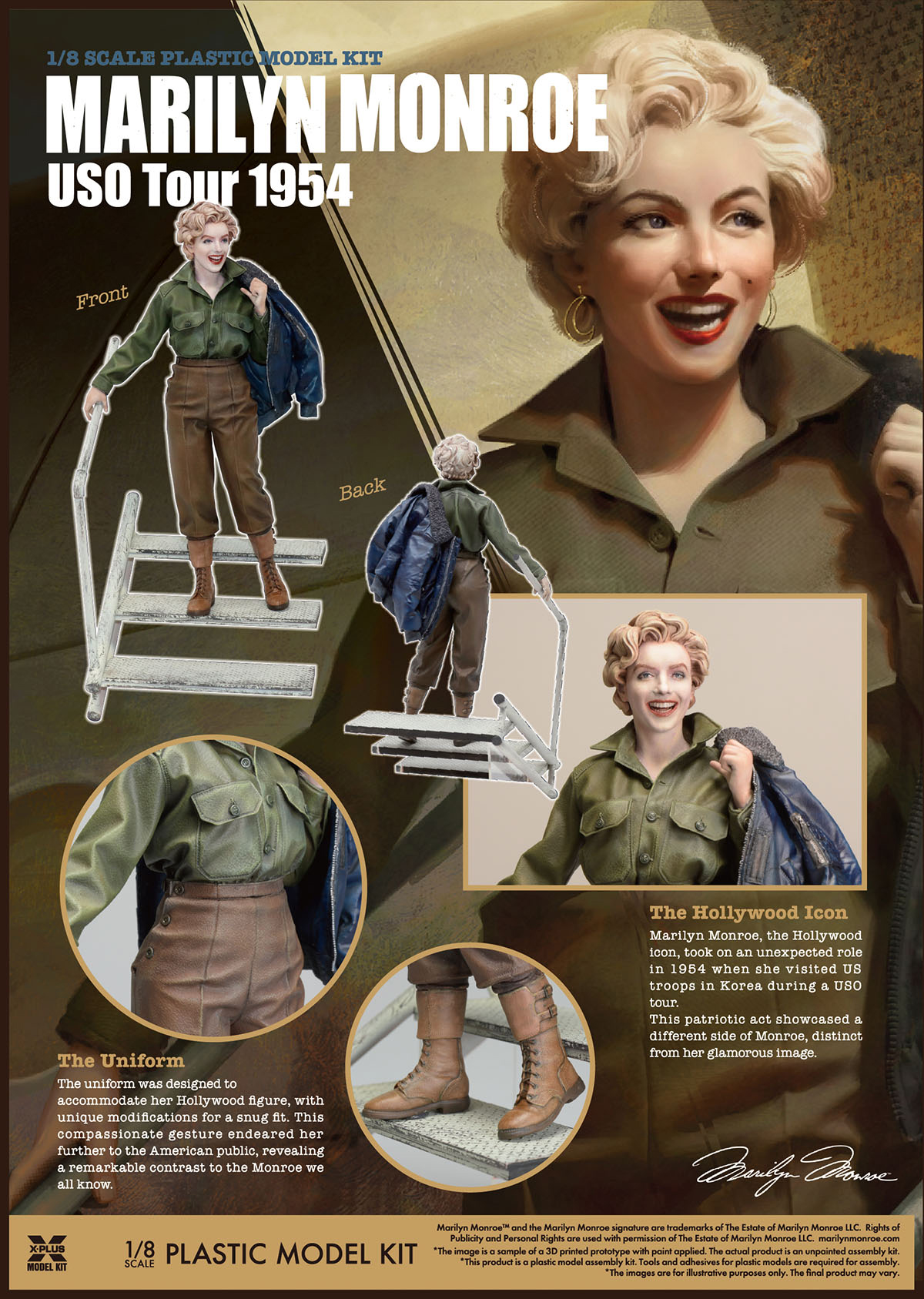 1/8 Scale Marilyn Monroe USO Tour 1954 Plastic Model Kit