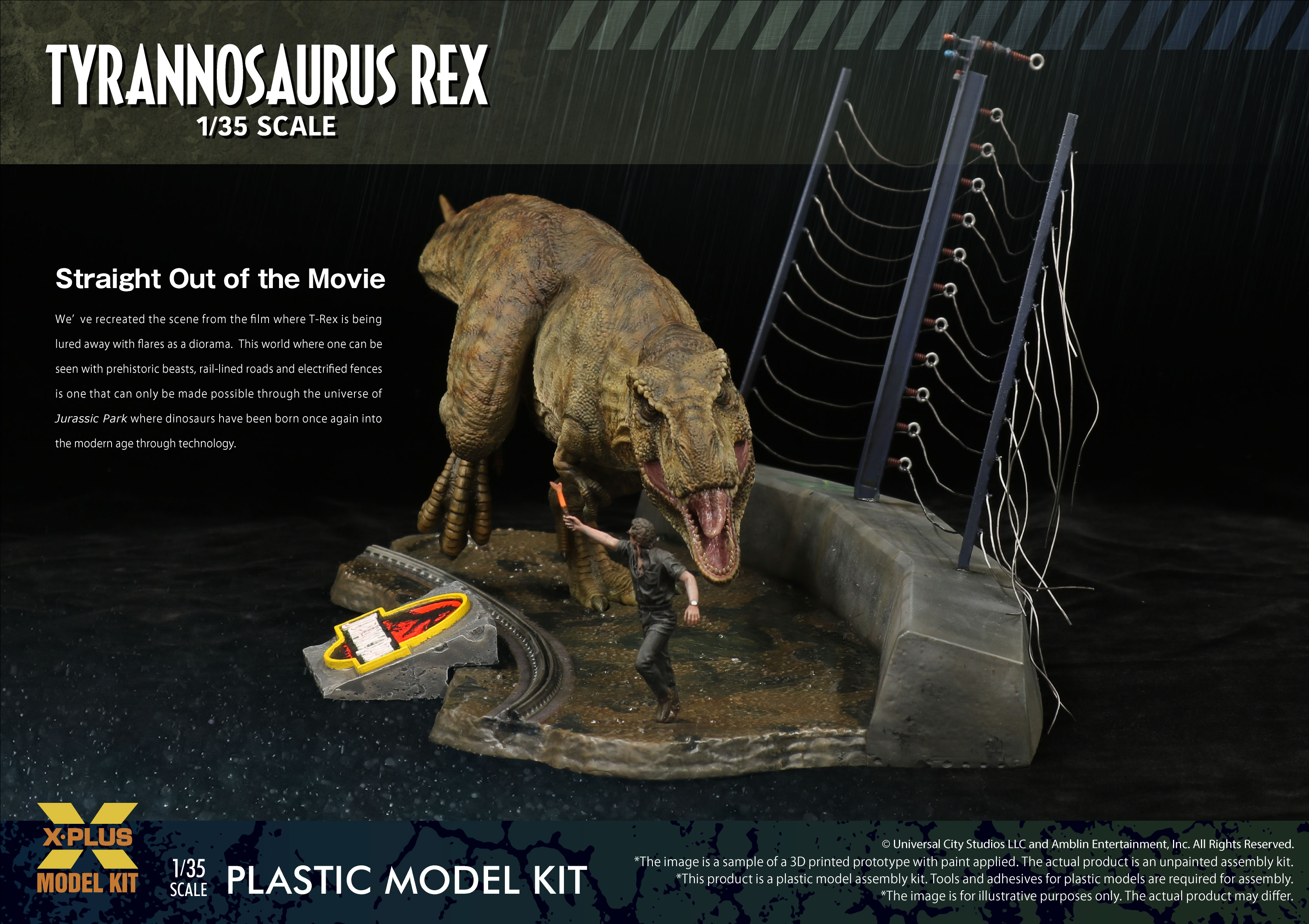 1/35 Scale Exclusive Jurassic Park Tyrannosaurus Rex Plastic Model Kit