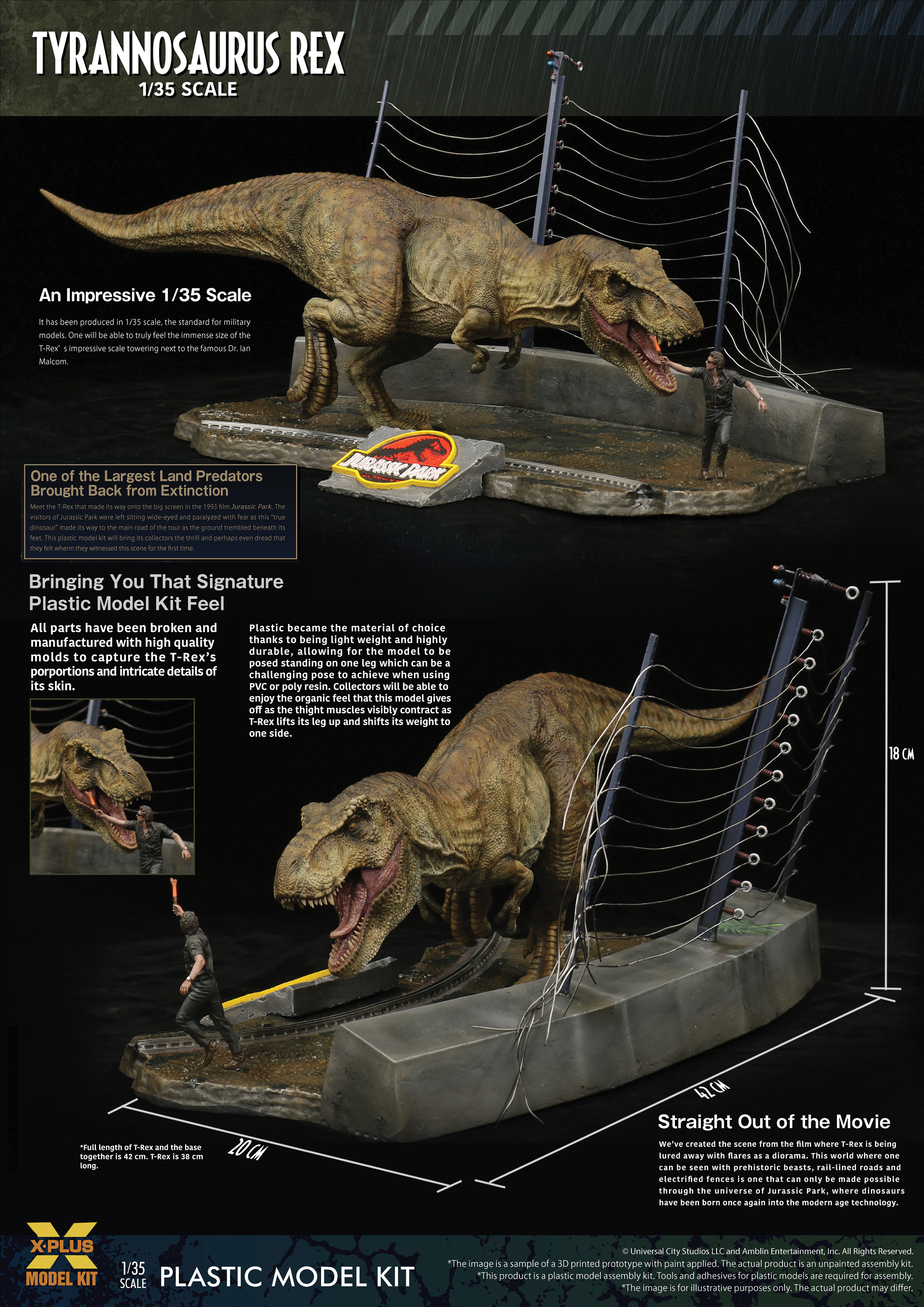 1/35 Scale Tyrannosaurus rex Plastic Model Kit